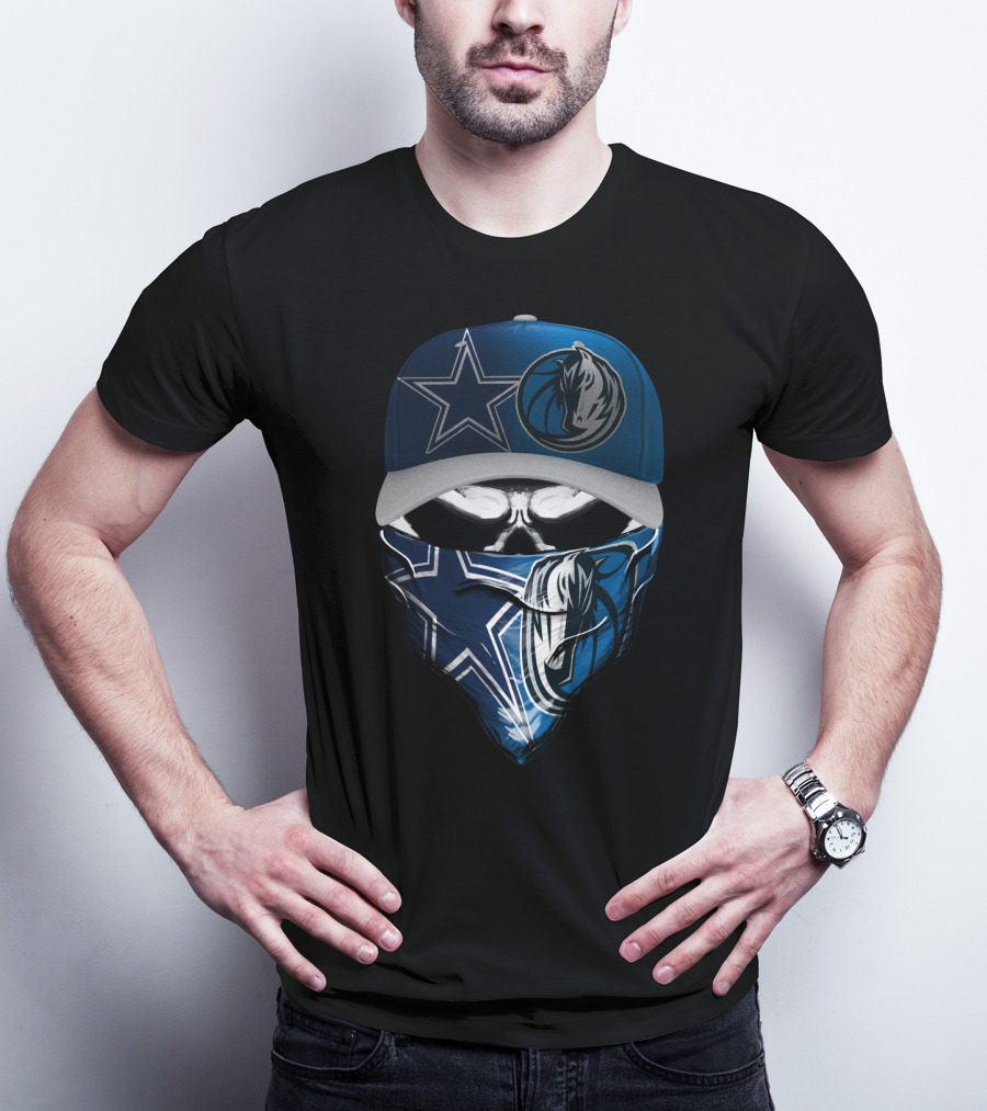 Dallas Cowboys Mavericks Skull Mask Fusion T-Shirt