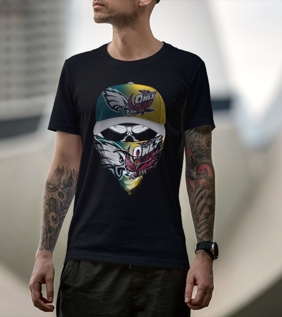 Eagles Temple Owls Skull Mask Fan Gear T-Shirt