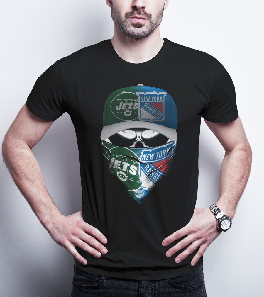 Ny Jets Rangers Skull Mask 070 T-Shirt