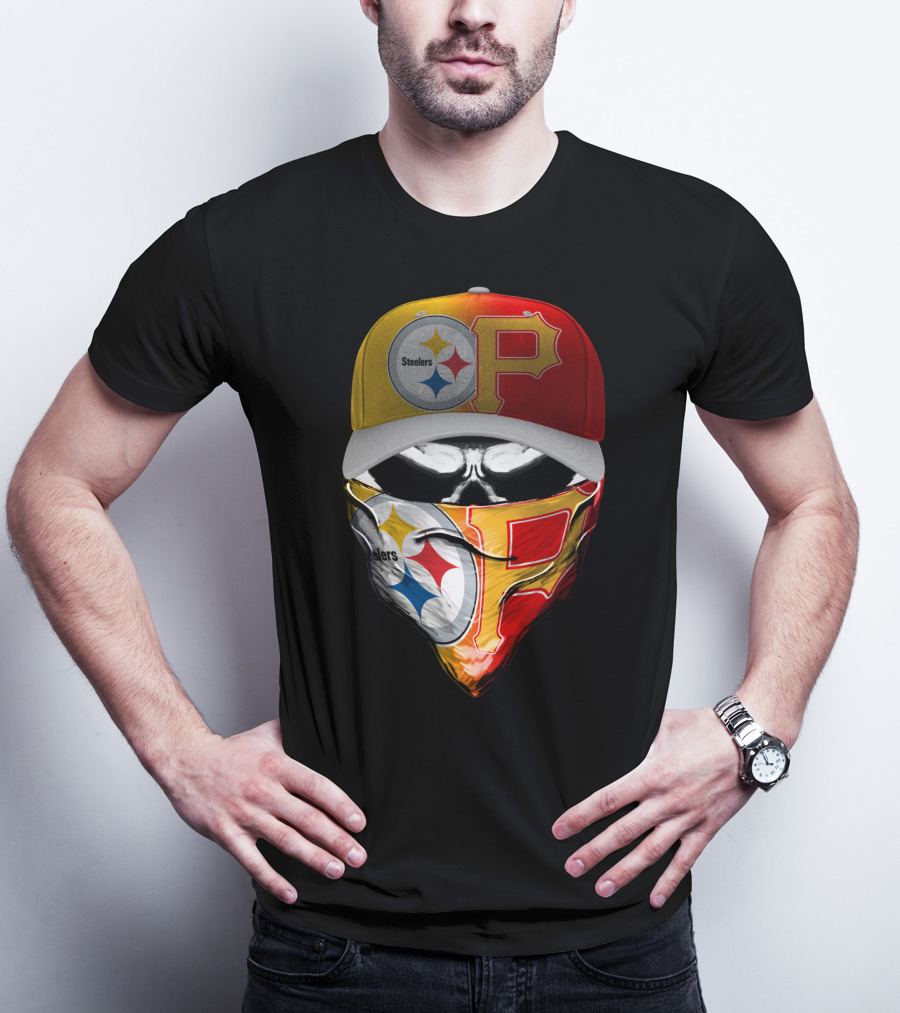 Steelers Pirates Crossover Baseball Cap Bandana Combo T-Shirt