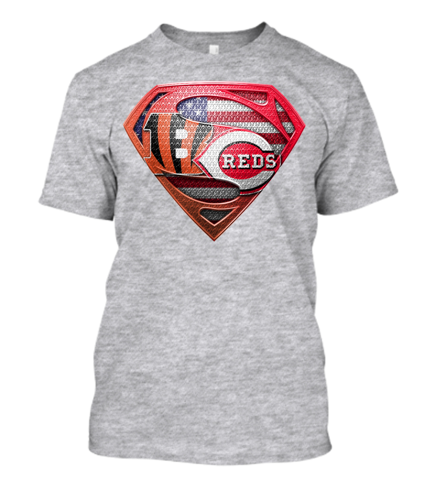 Bengals Reds American Flag Super Symbol T-Shirt