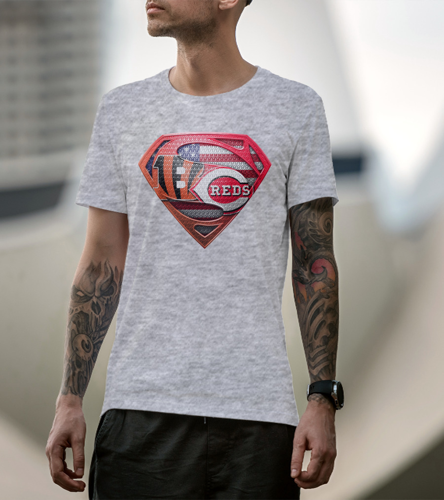 Bengals Reds American Flag Super Symbol T-Shirt