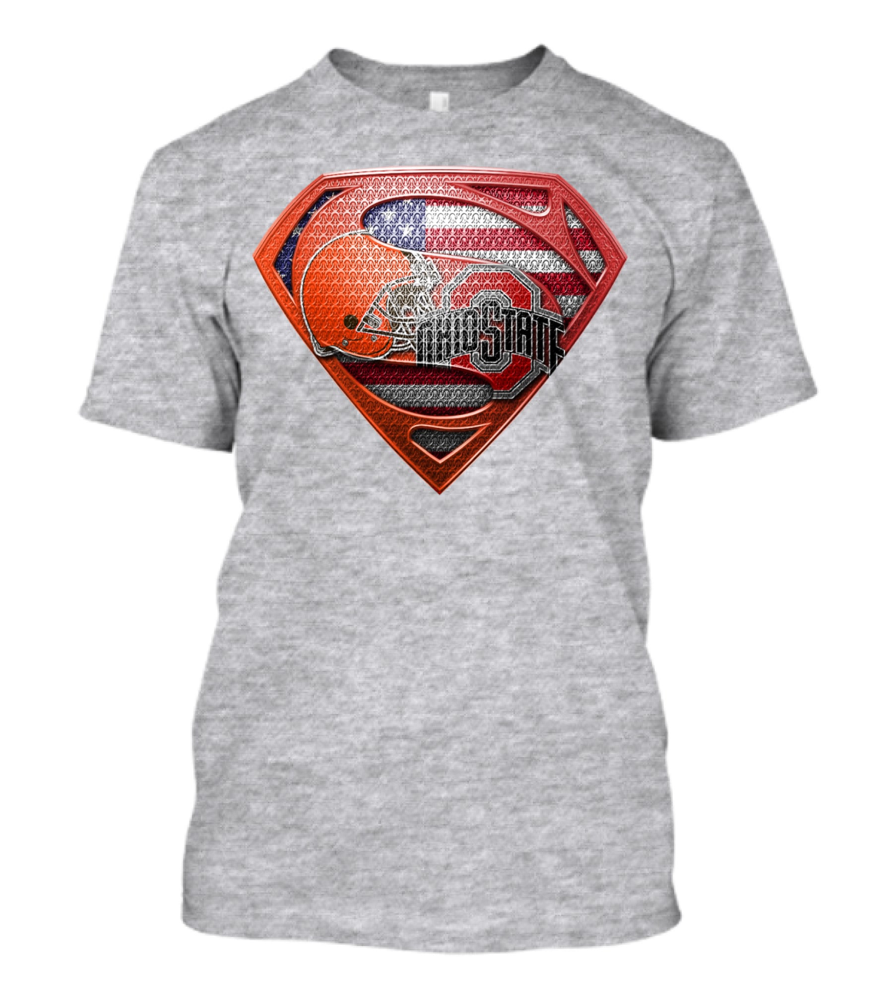 Ohio State Buckeyes American Flag Superman Logo Sps T-Shirt