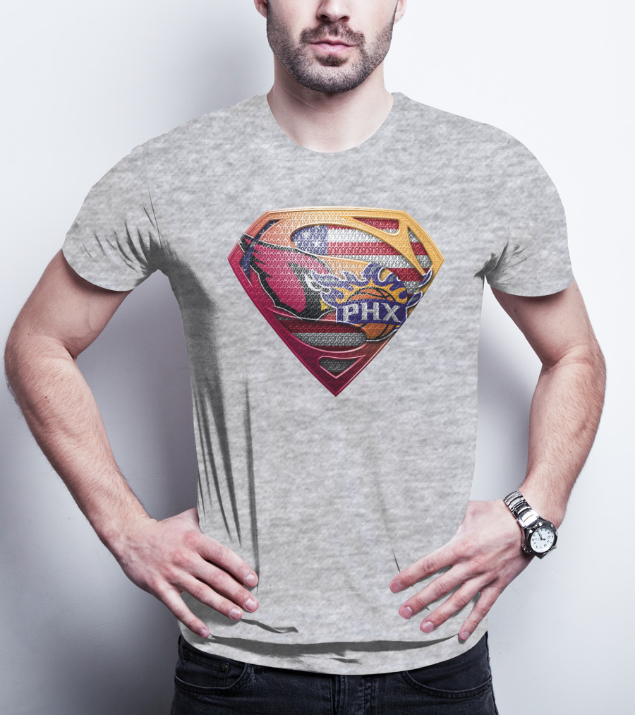 Superman Phx Suns Basketball Shield T-Shirt