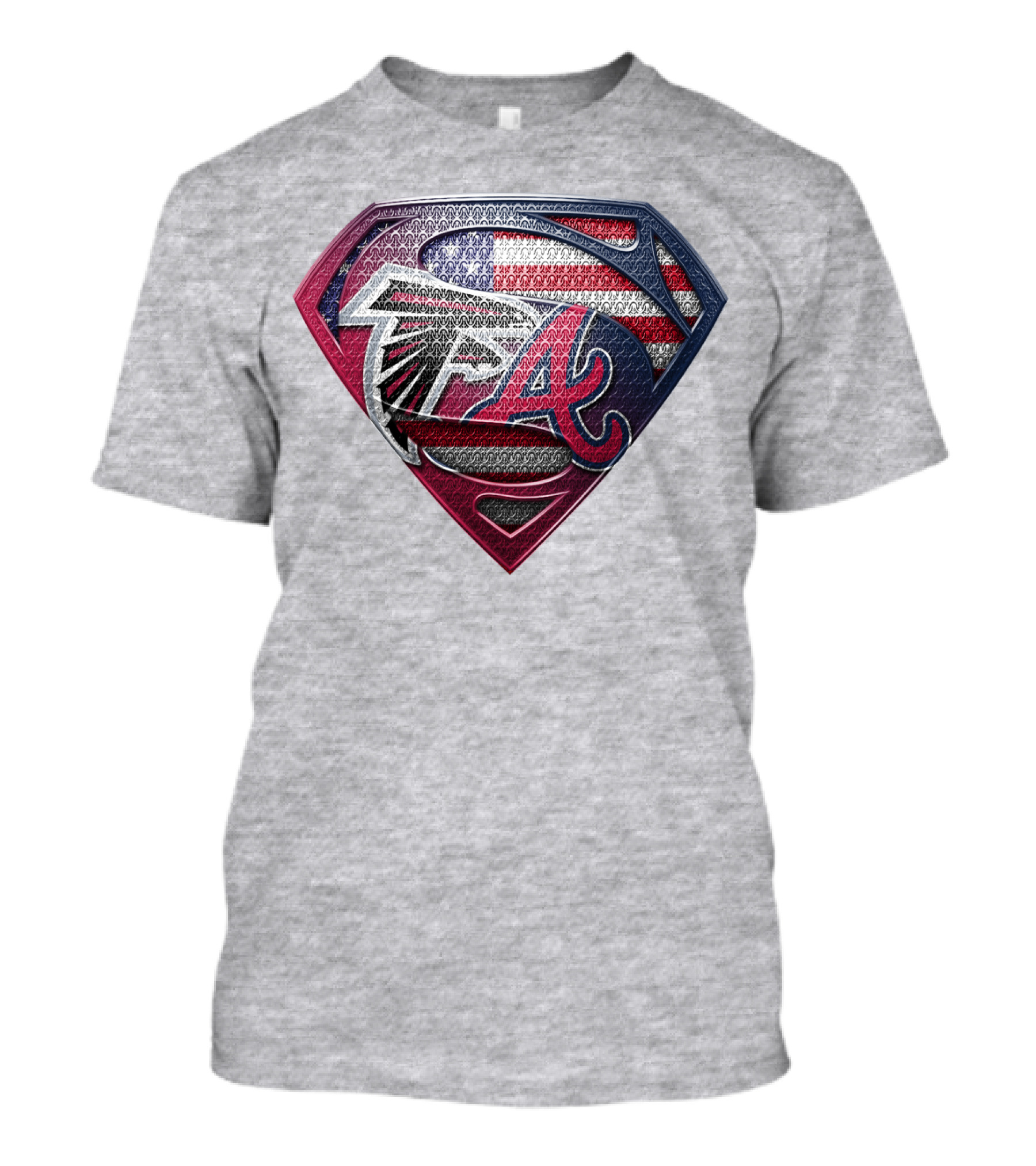 Superman Shield Atlanta Falcons Braves Usa Flag T-Shirt