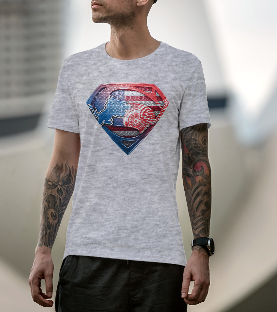 Superman Detroit Red Wings Logo Shield 074 T-Shirt