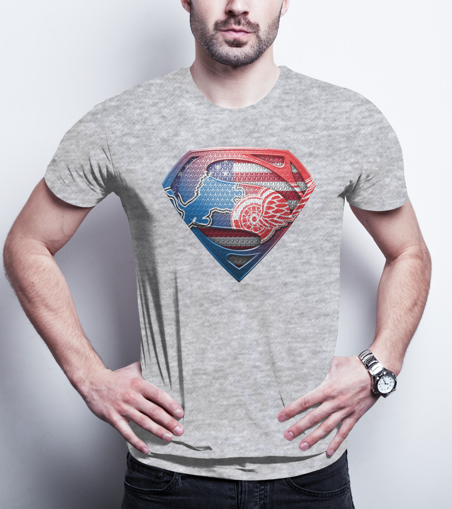 Superman Detroit Red Wings Logo Shield 074 T-Shirt