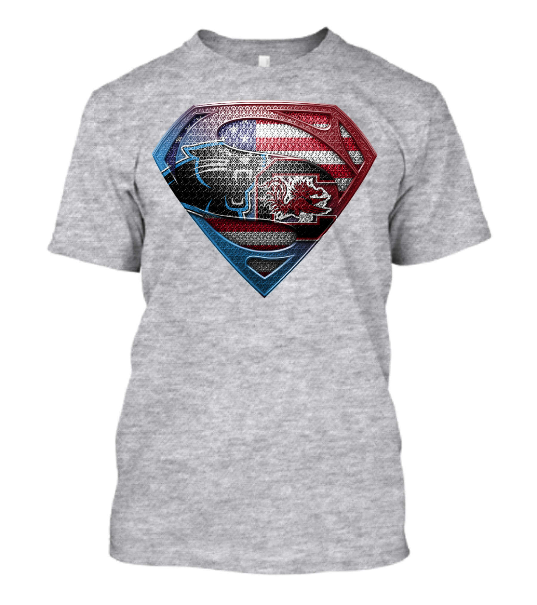 Superman Shield American Flag Panthers Gamecocks T-Shirt