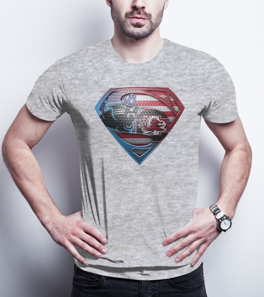 Superman Shield American Flag Panthers Gamecocks T-Shirt