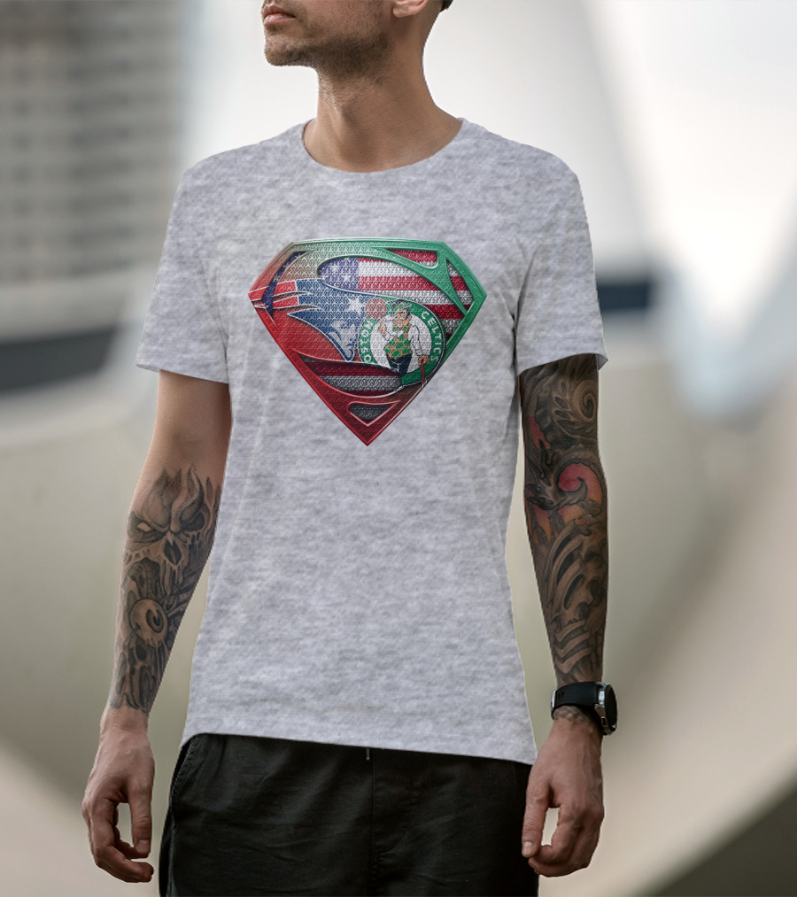 Superman Boston Celtics American Flag T-Shirt