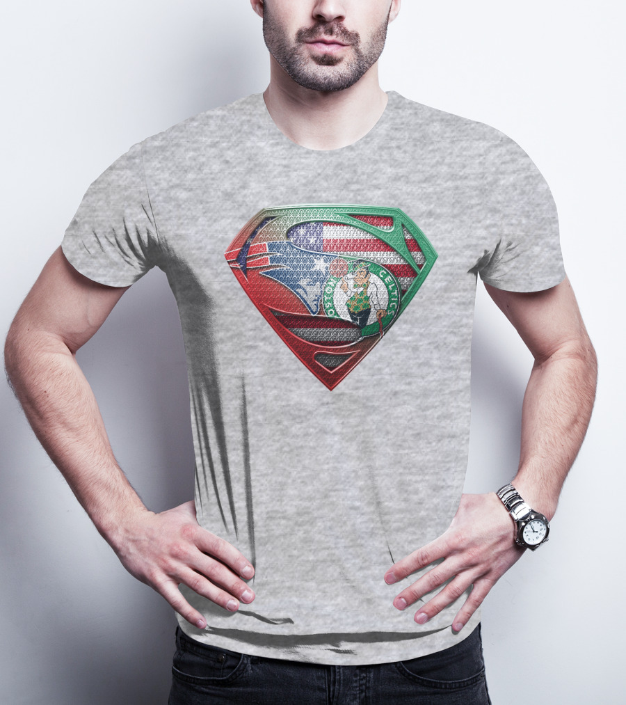Superman Boston Celtics American Flag T-Shirt