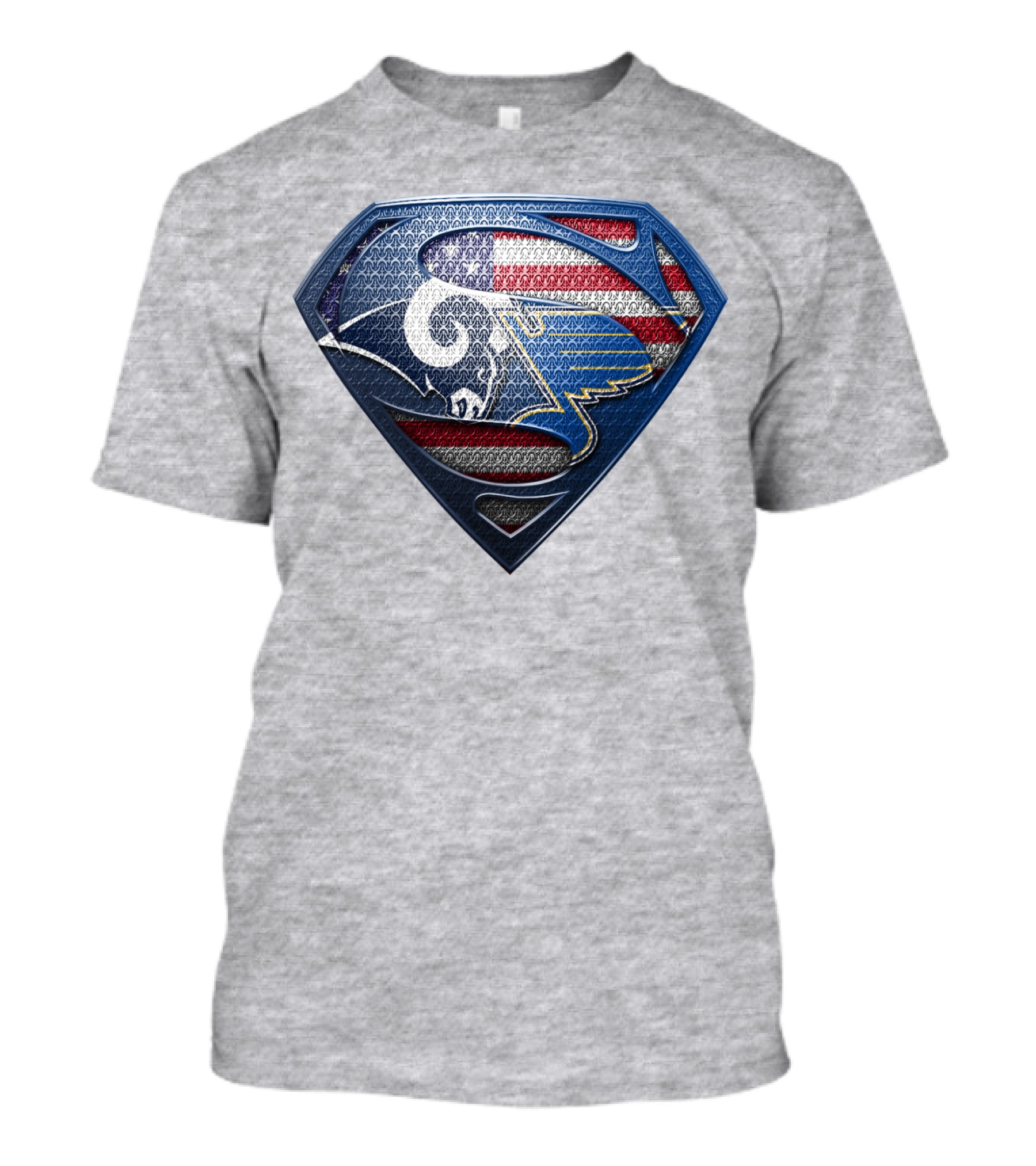 Usa Superman Rams And Blues Logo Shield T-Shirt