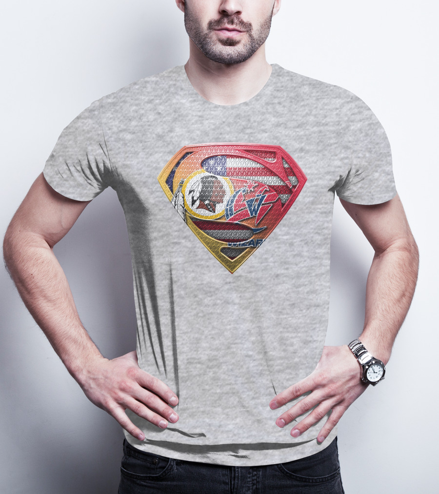 Superman Washington Redskins Wizards Nfl Nba Mix Superhero T-Shirt