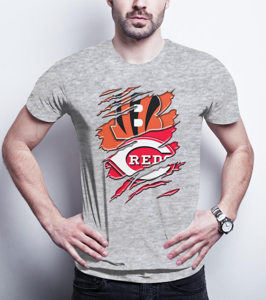 Bengals Reds Ripped Claw T-Shirt