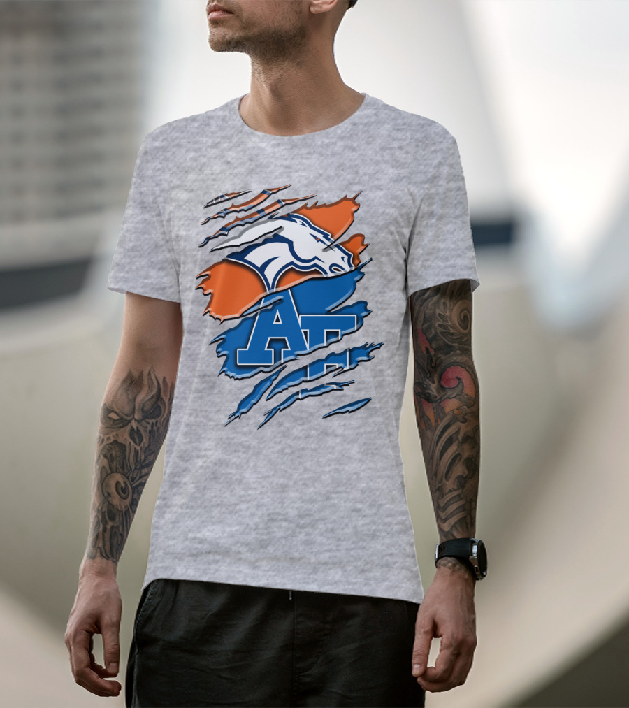 Denver Broncos And Air Force Falcons Logo Mashup Rah 015 T-Shirt