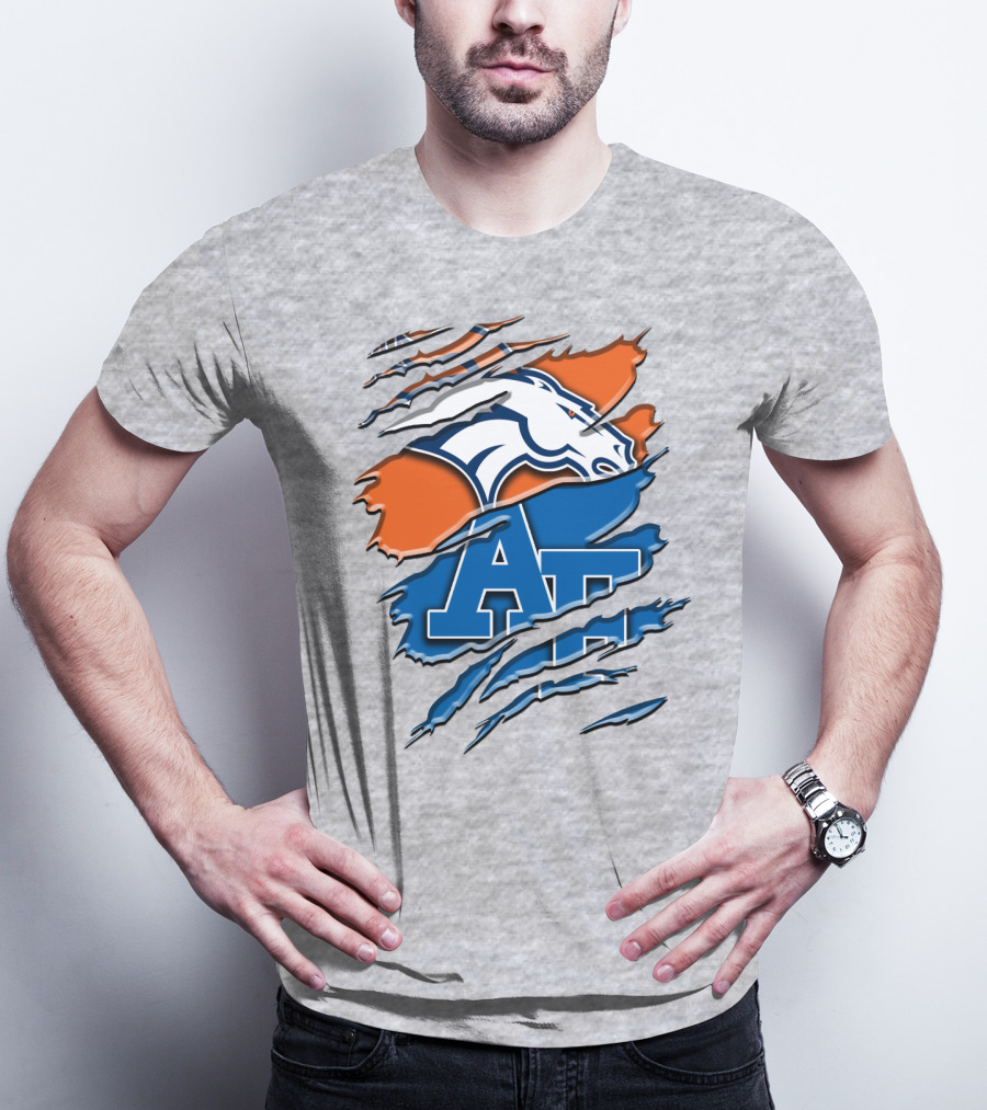 Denver Broncos And Air Force Falcons Logo Mashup Rah 015 T-Shirt
