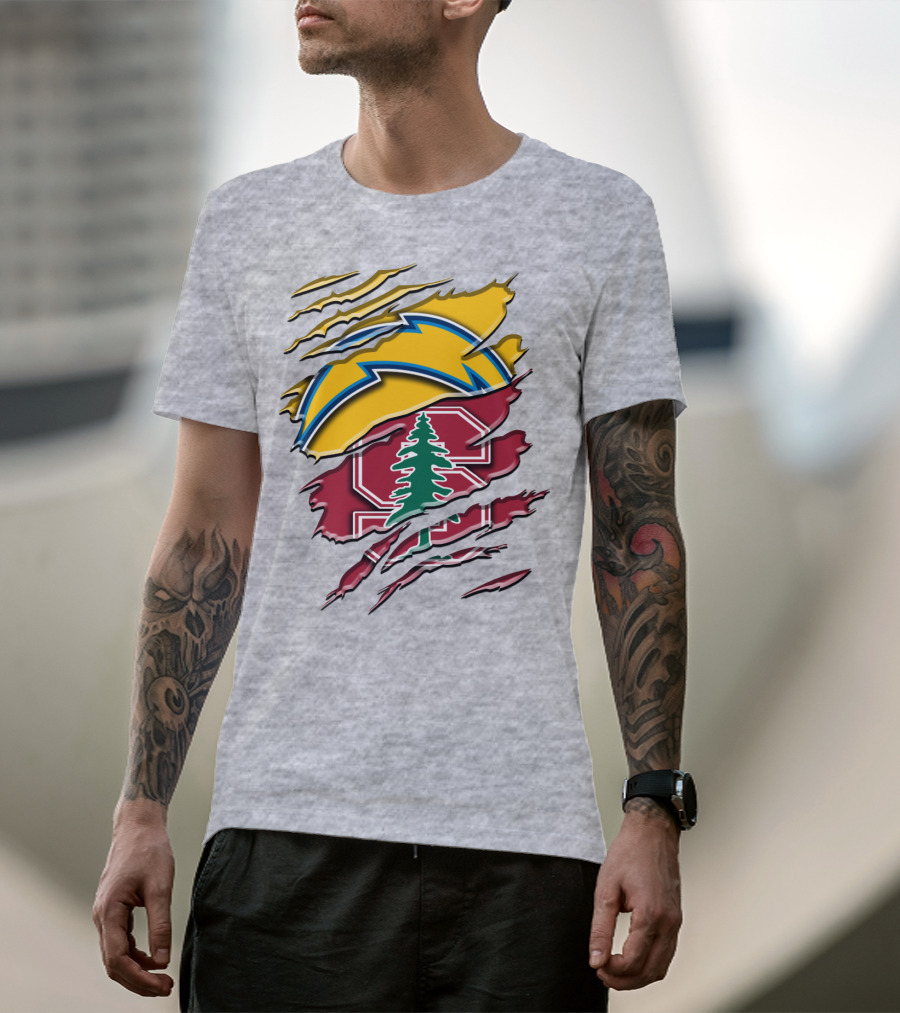 Los Angeles Chargers And Stanford Cardinal Rah 034 T-Shirt