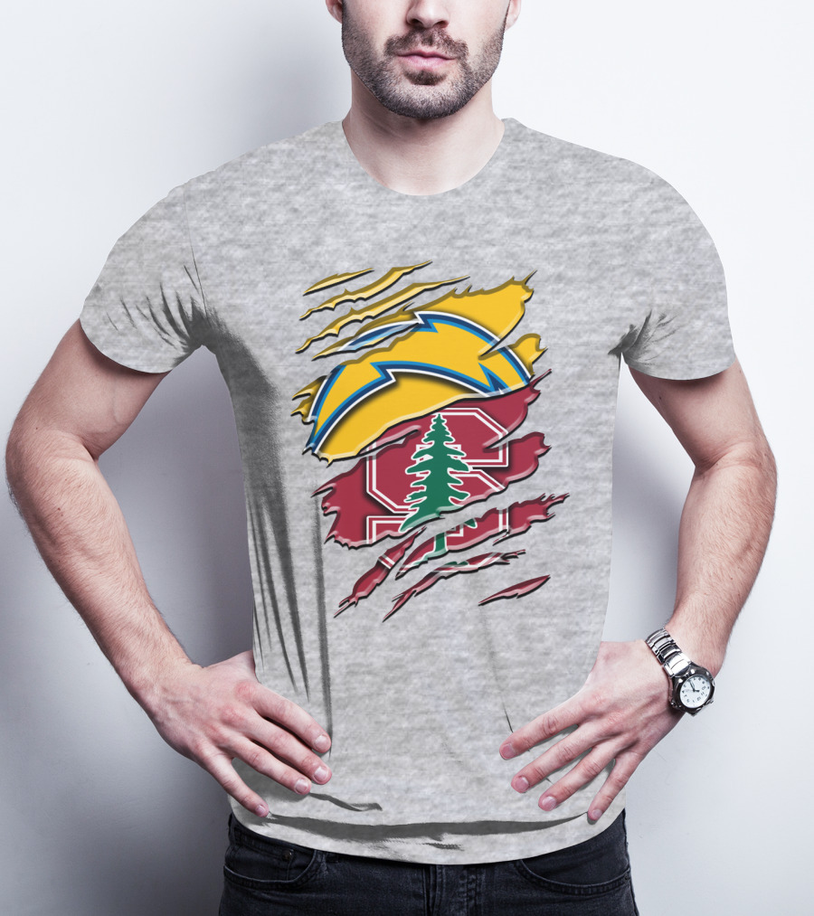 Los Angeles Chargers And Stanford Cardinal Rah 034 T-Shirt