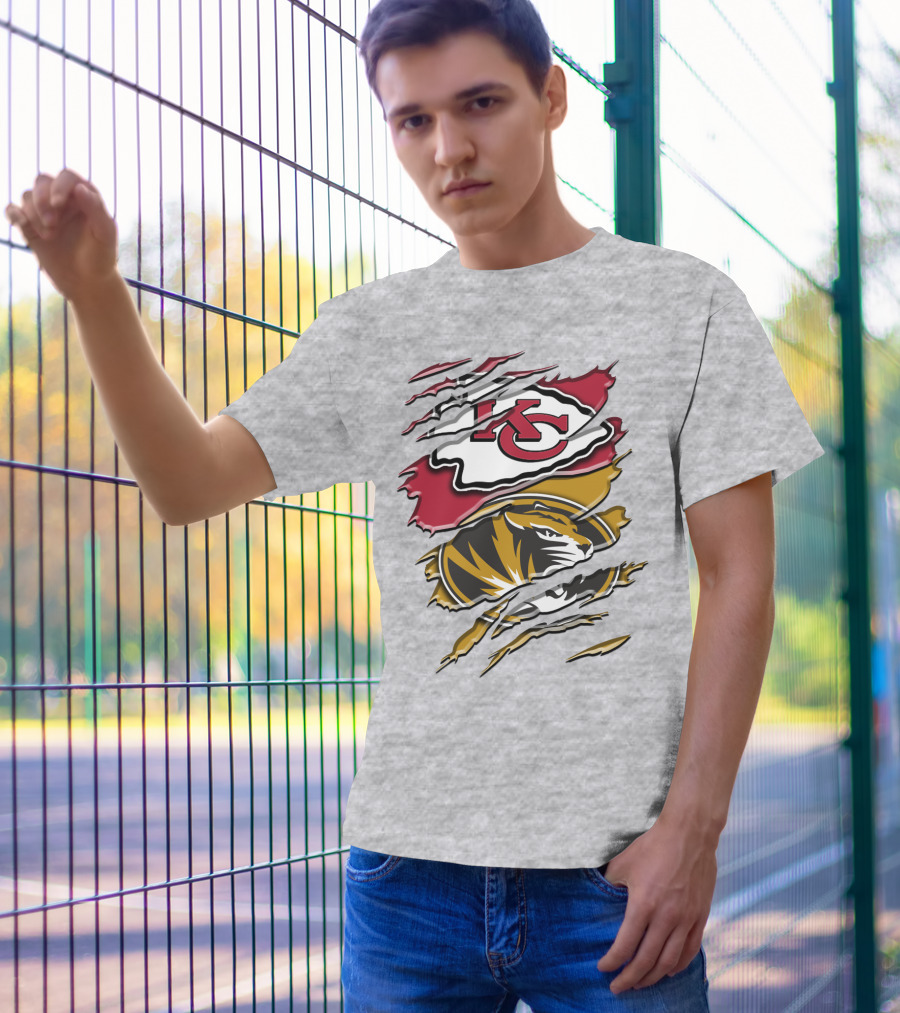 Kansas City Chiefs And Missouri Tigers Claw Logo Rah 039 T-Shirt