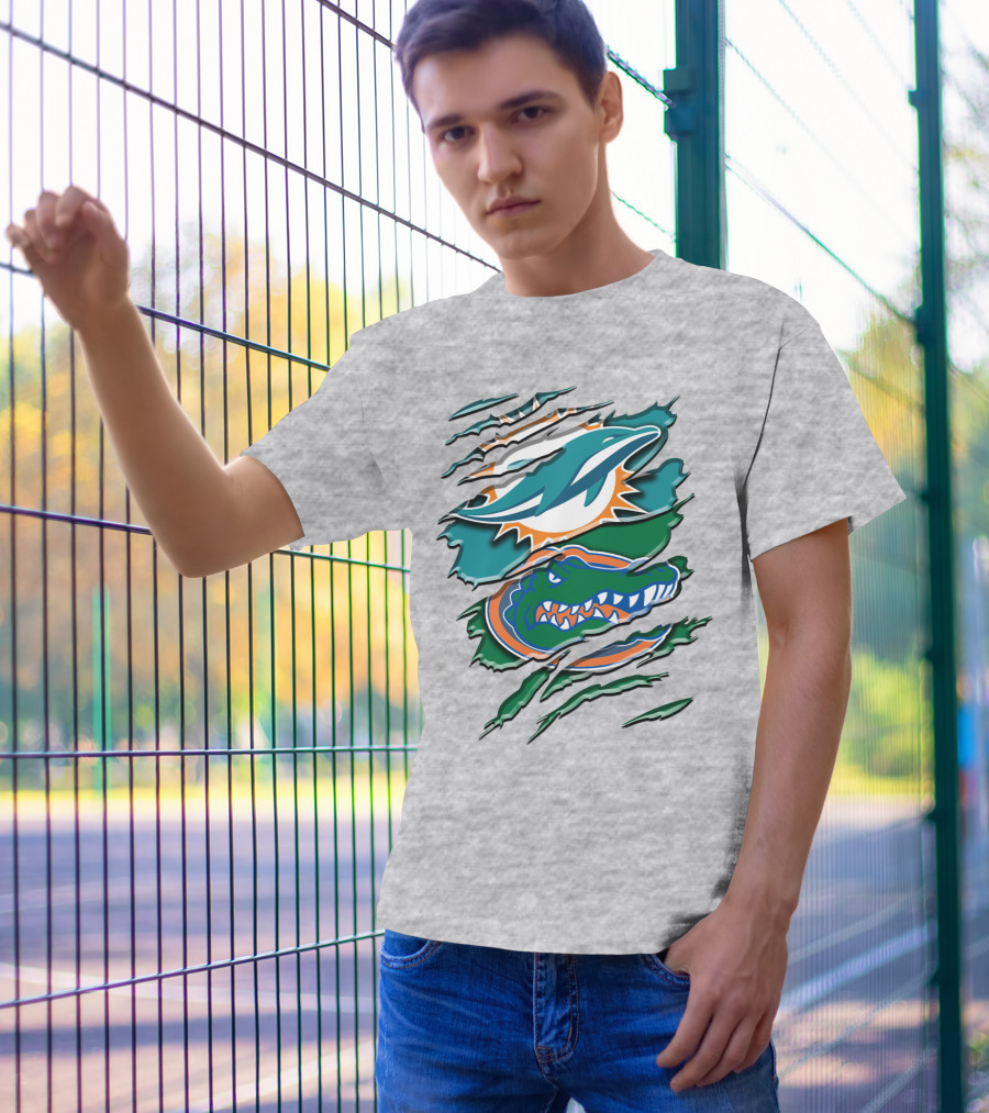 Rah Miami Dolphins Florida Gators Rip T-Shirt