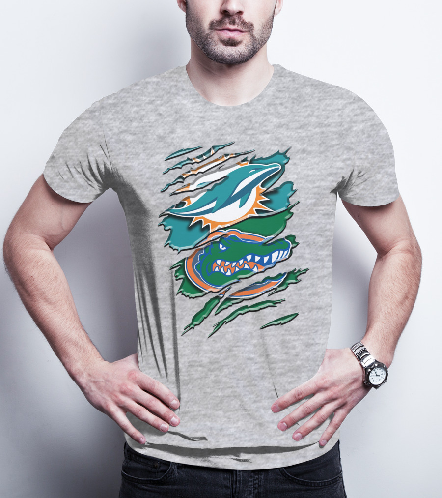 Rah Miami Dolphins Florida Gators Rip T-Shirt