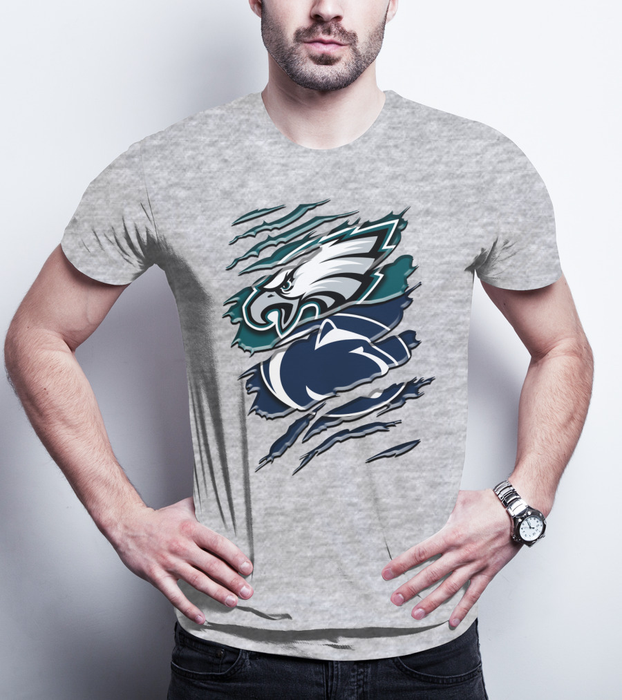 Philadelphia Eagles Penn State Nittany Lions Layered Claw Marks T-Shirt