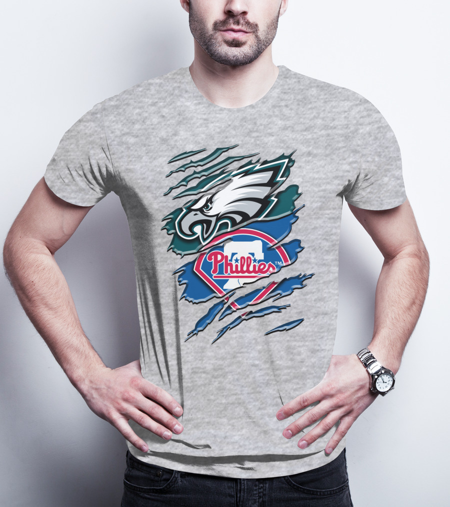 Philadelphia Eagles Phillies Logo Mashup T-Shirt