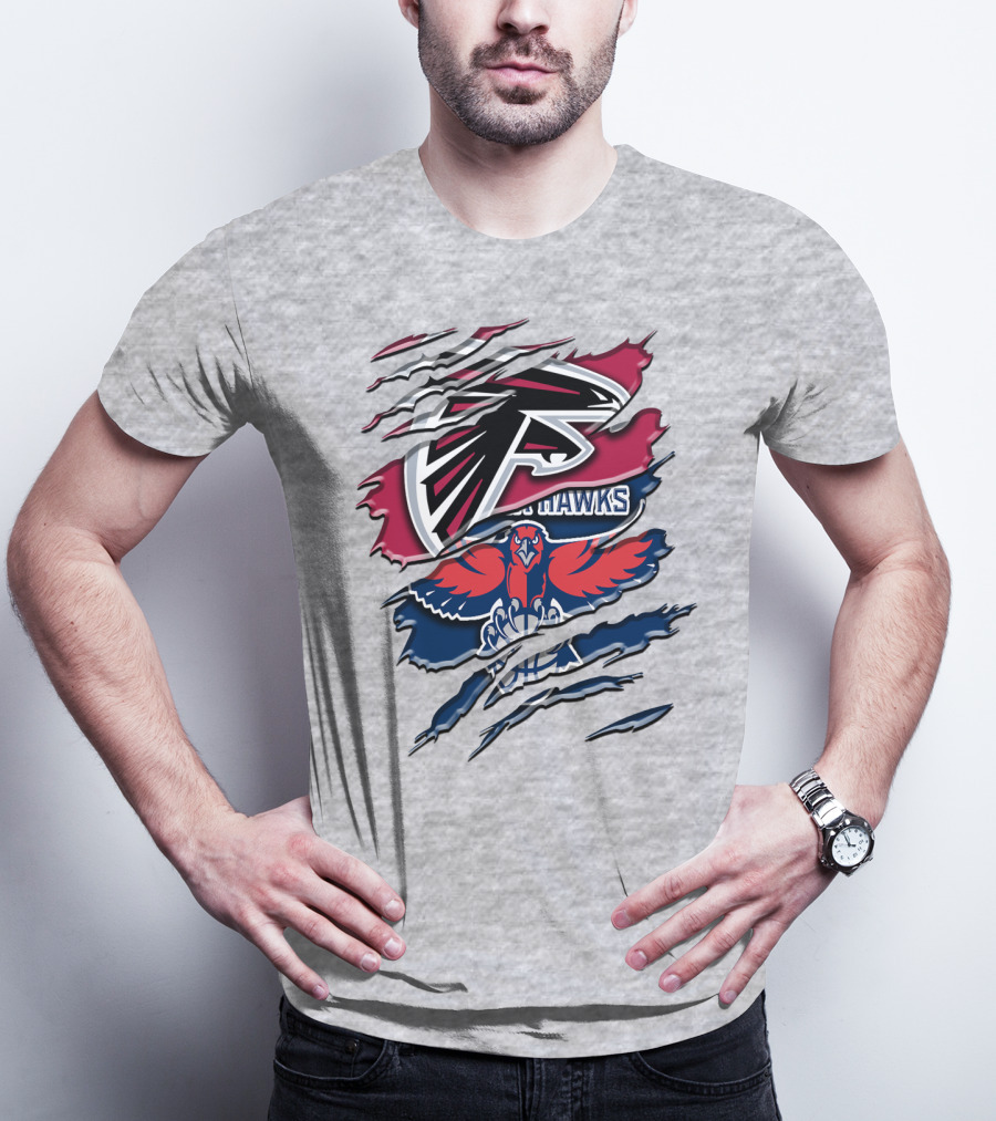 Atlanta Falcons And Hawks Logo Crossover Rah 060 T-Shirt