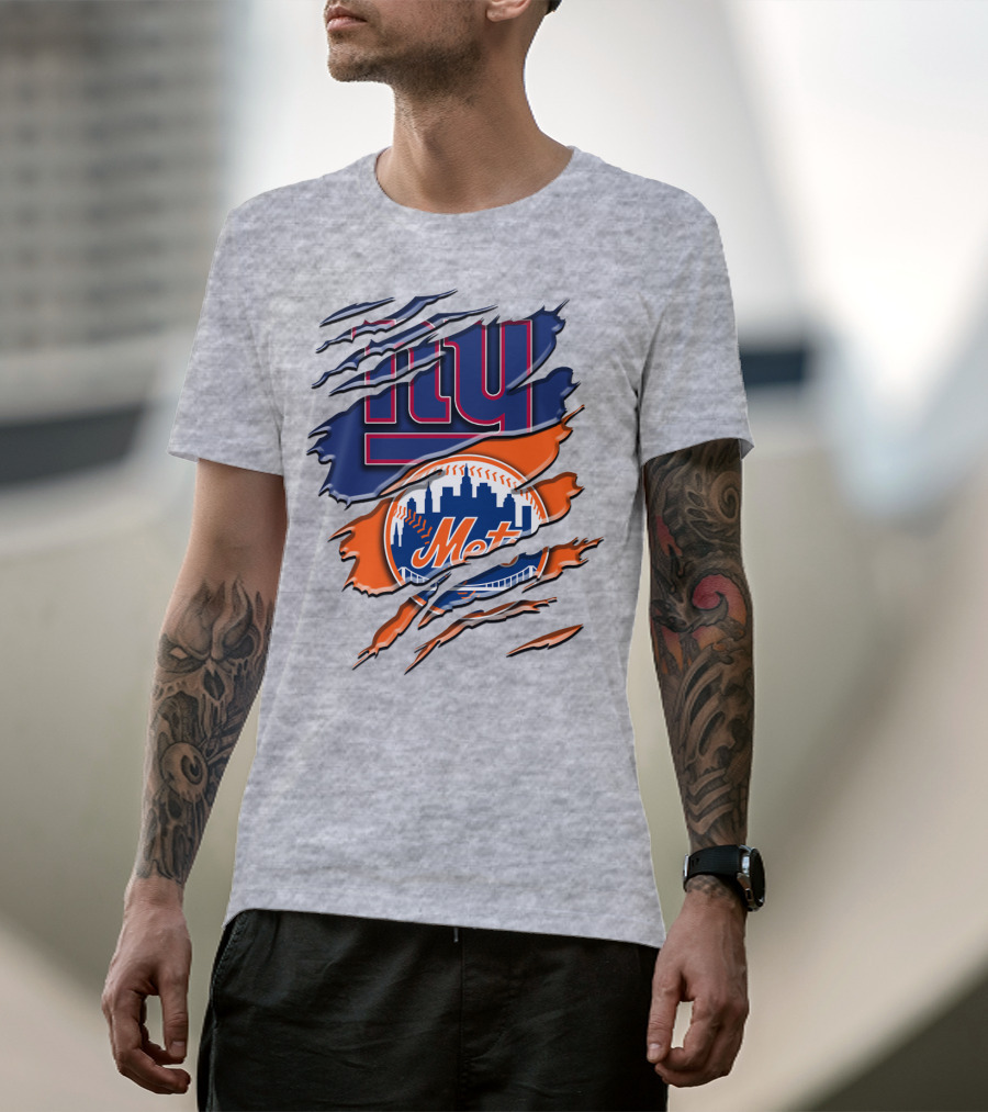 New York Giants Mets Logo Fusion T-Shirt