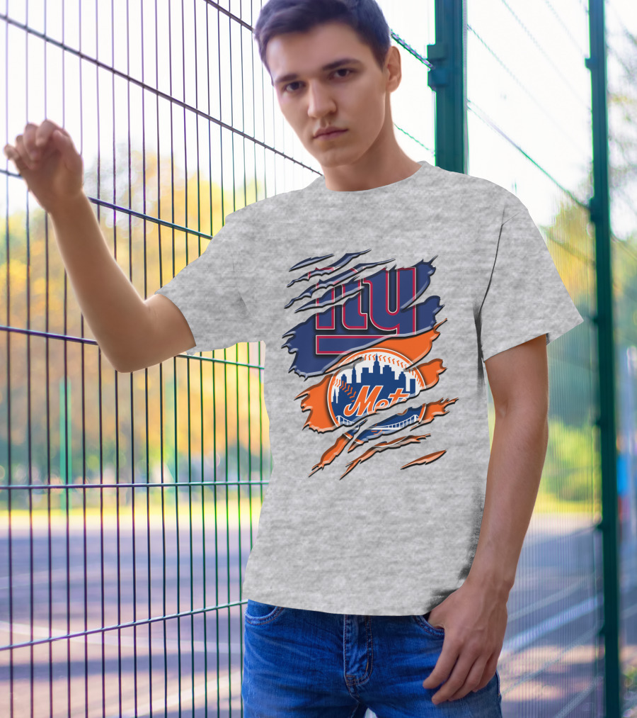 New York Giants Mets Logo Fusion T-Shirt
