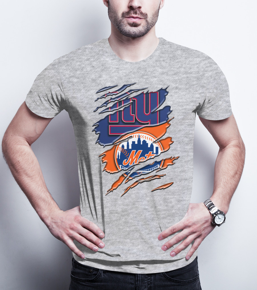 New York Giants Mets Logo Fusion T-Shirt