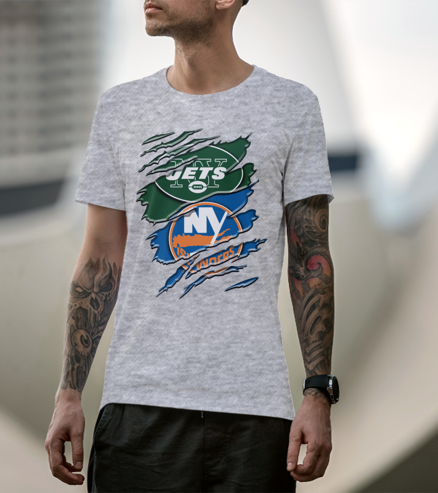 New York Jets Ny Islanders Crossover Rah 068 T-Shirt