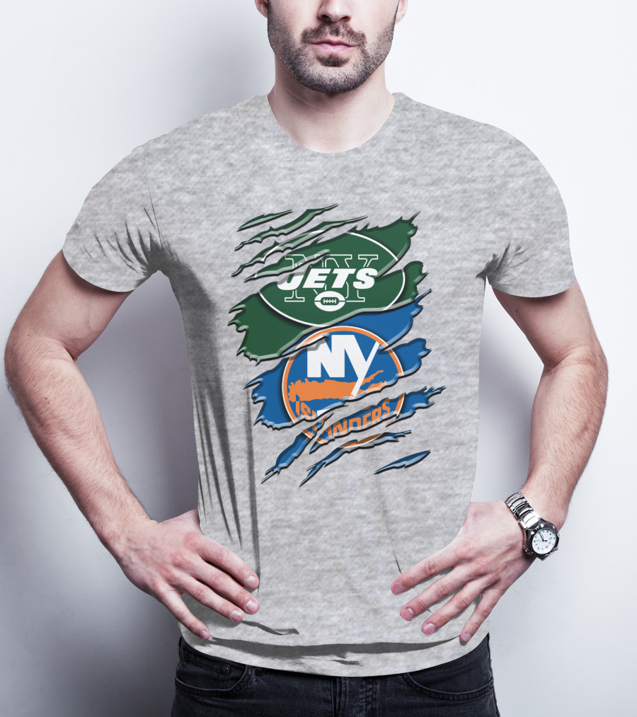 New York Jets Ny Islanders Crossover Rah 068 T-Shirt