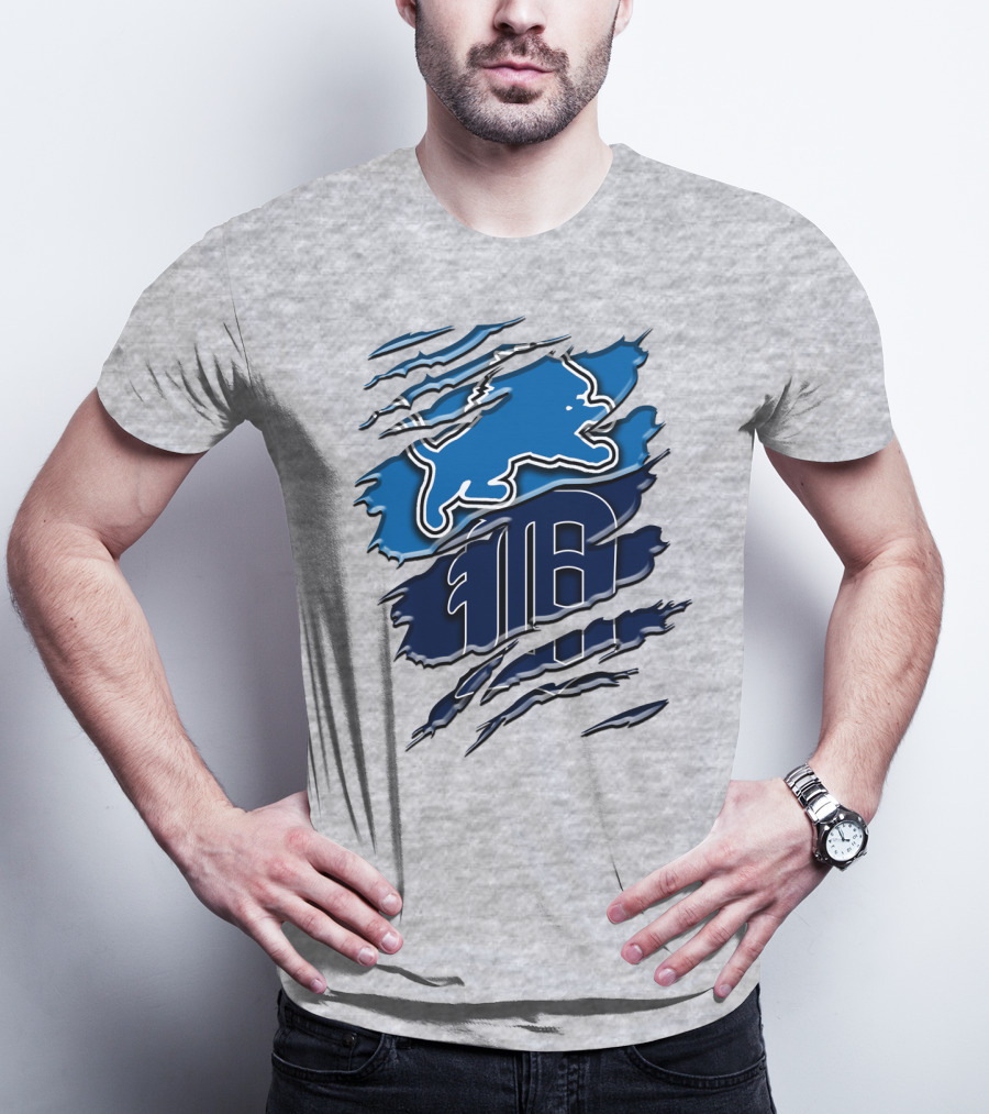 Detroit Lions Tigers Blue Rah 075 T-Shirt