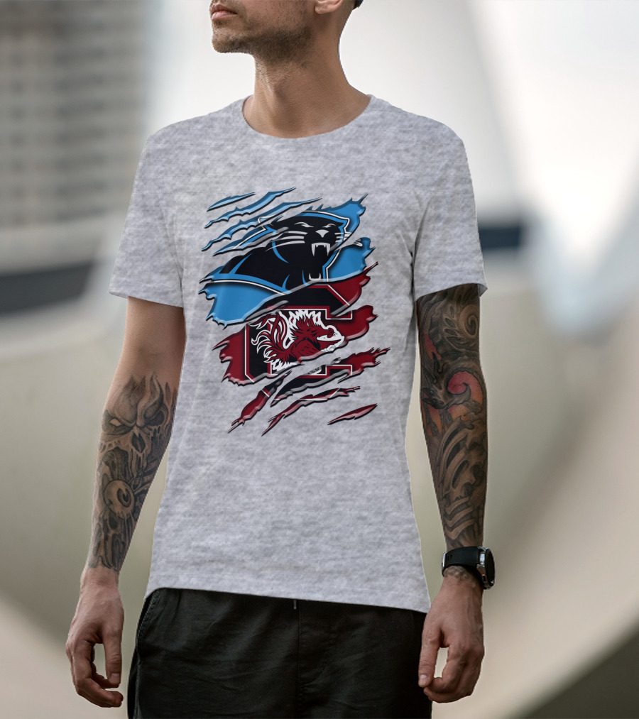 Carolina Panthers Gamecocks Ripped T-Shirt