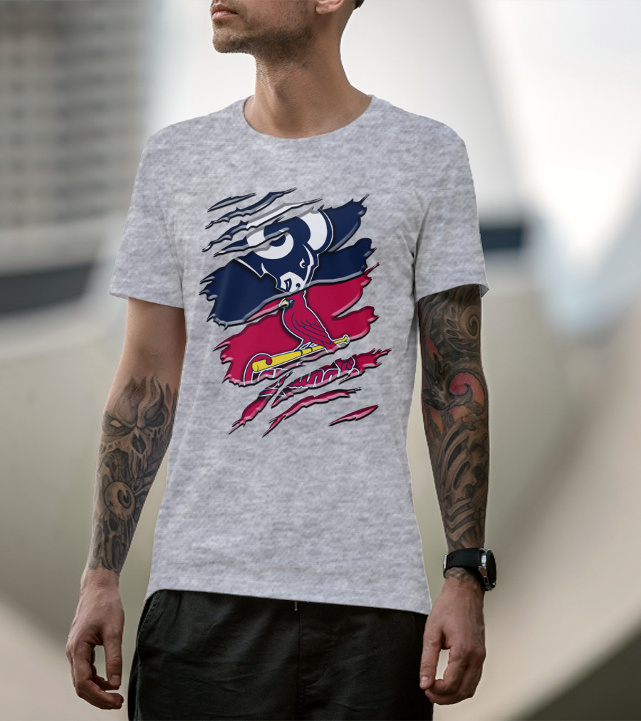 Rams Cardinals Fan Crossover T-Shirt
