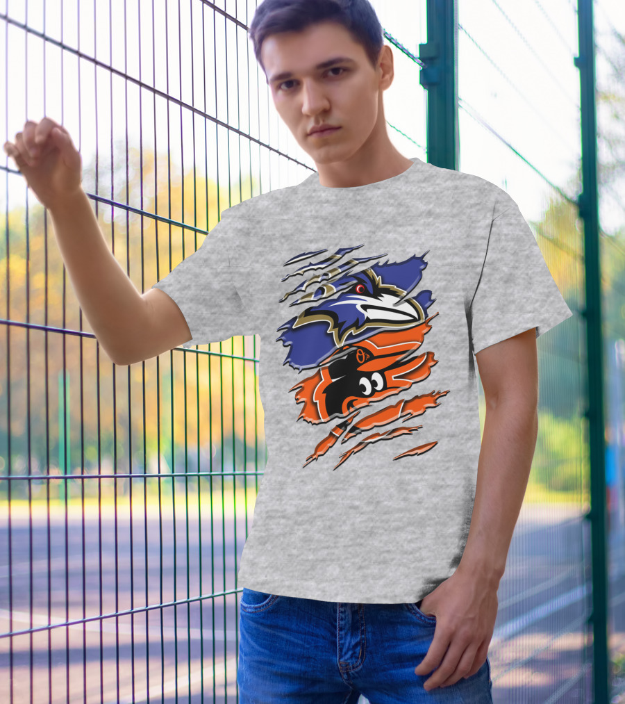 Baltimore Ravens Orioles Logo Mashup Rah 101 T-Shirt