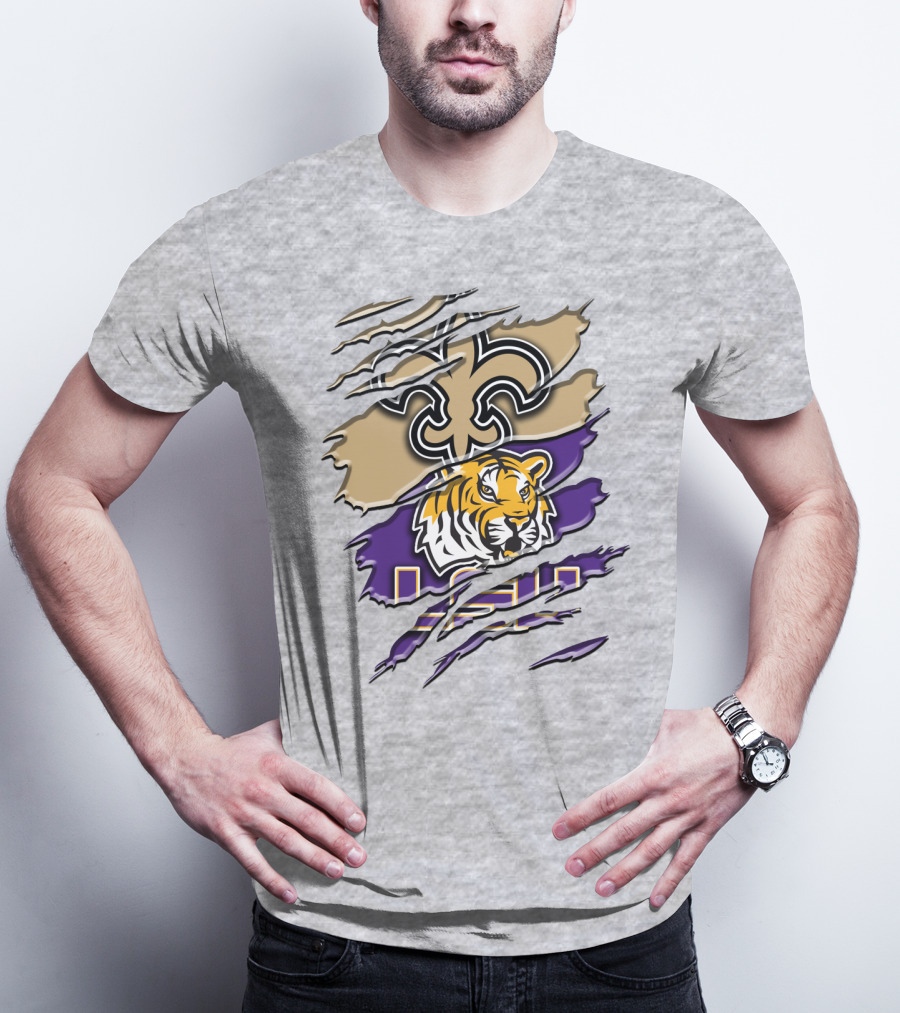 New Orleans Saints And Lsu Tigers Rah 107 T-Shirt