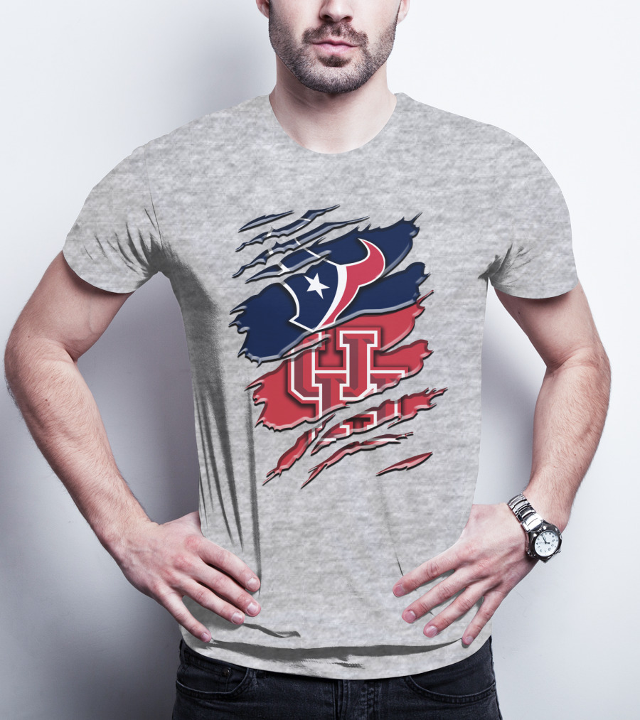 Houston Texans And University Of Houston Cougars Rah 117 T-Shirt