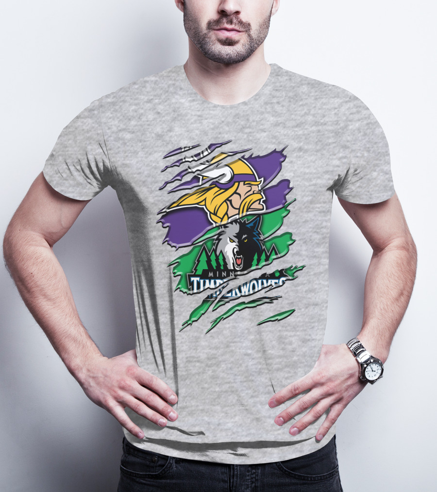 Minnesota Vikings Timberwolves Rah 134 Collaboration T-Shirt