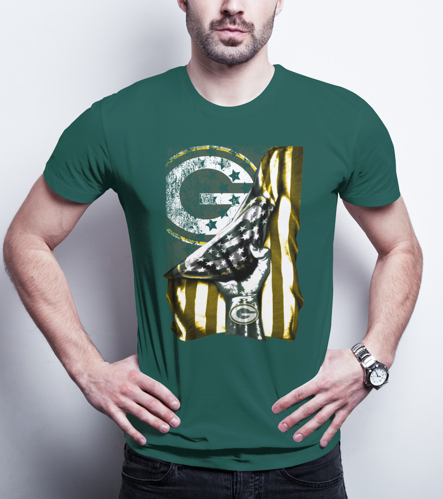 Green Bay Packers American Flag T-Shirt
