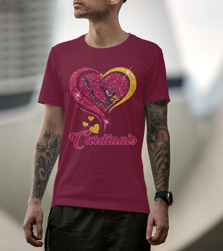Cardinals Heart Glitter T-Shirt