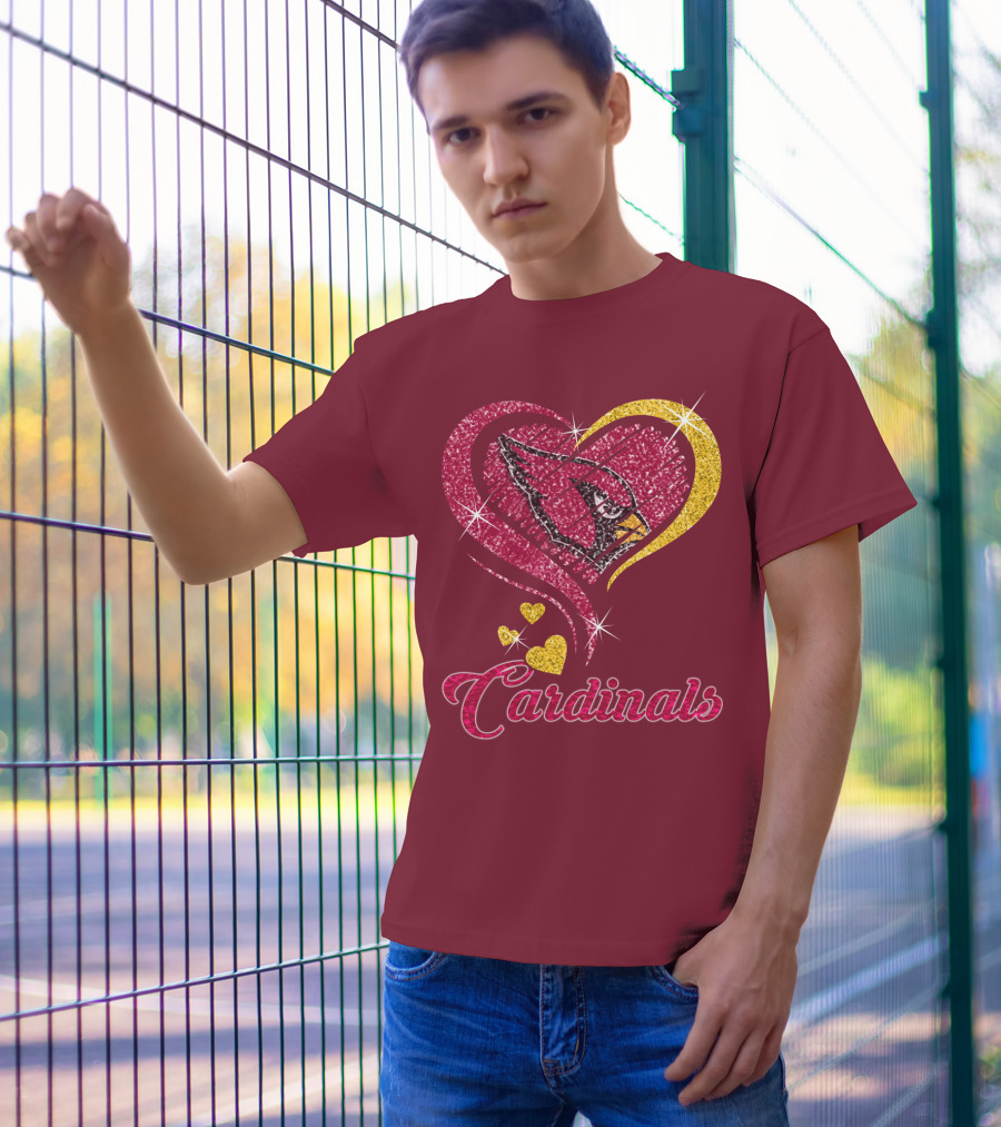 Cardinals Heart Glitter T-Shirt