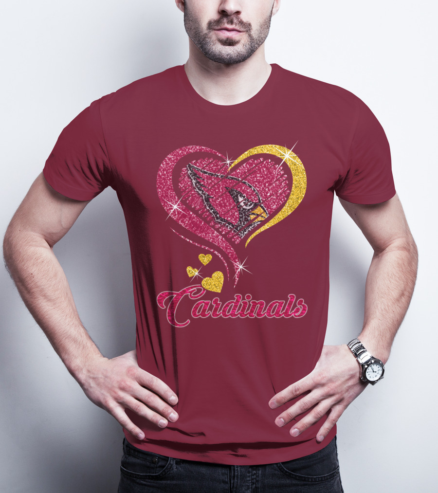 Cardinals Heart Glitter T-Shirt