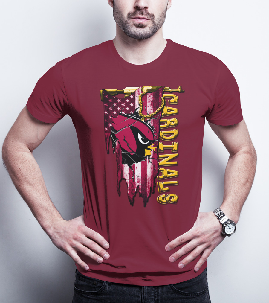 Cardinals Usa Flag And Chain T-Shirt