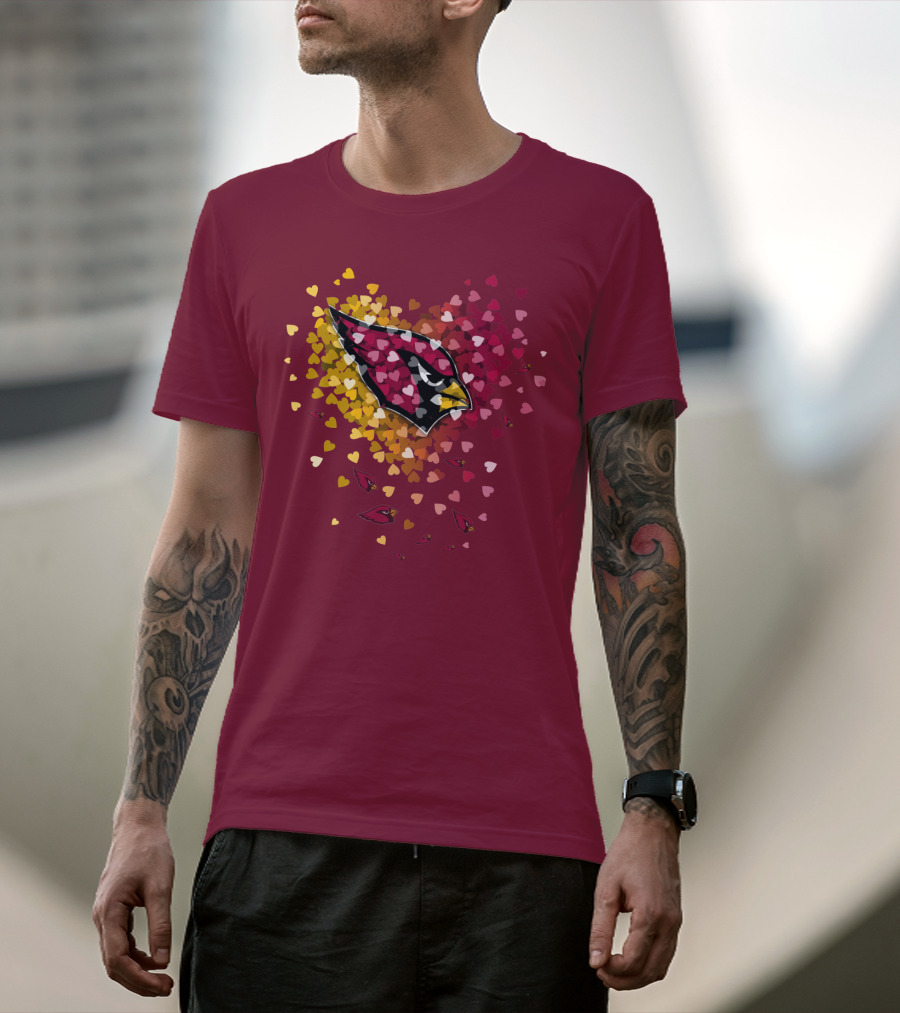 Arizona Cardinals Heart Symbol Burst T-Shirt