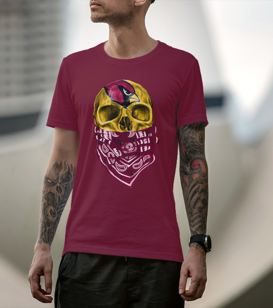 Arizona Cardinals Skull Bandana Red T-Shirt