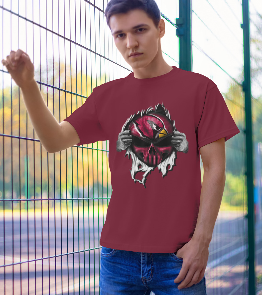 Arizona Cardinals Skull Logo T-Shirt