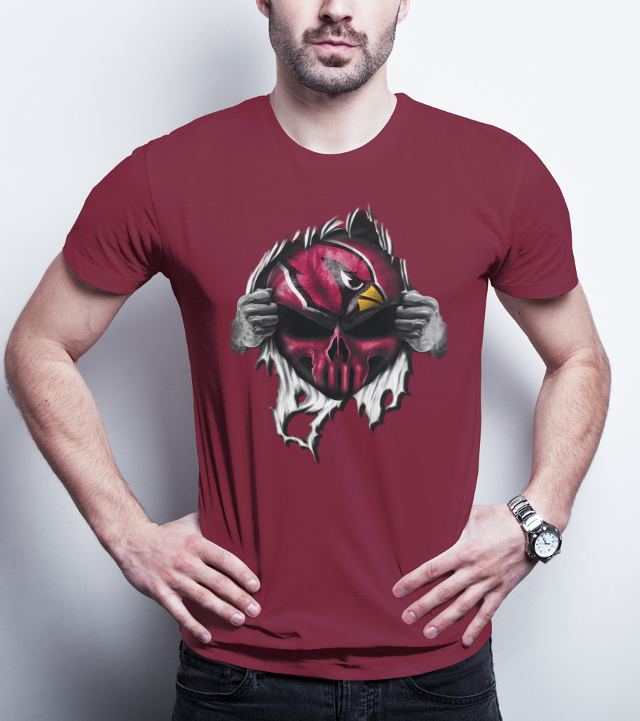 Arizona Cardinals Skull Logo T-Shirt