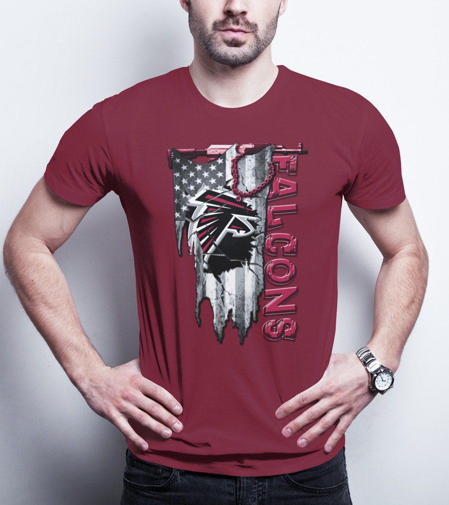 Atlanta Falcons American Flag Football Team T-Shirt